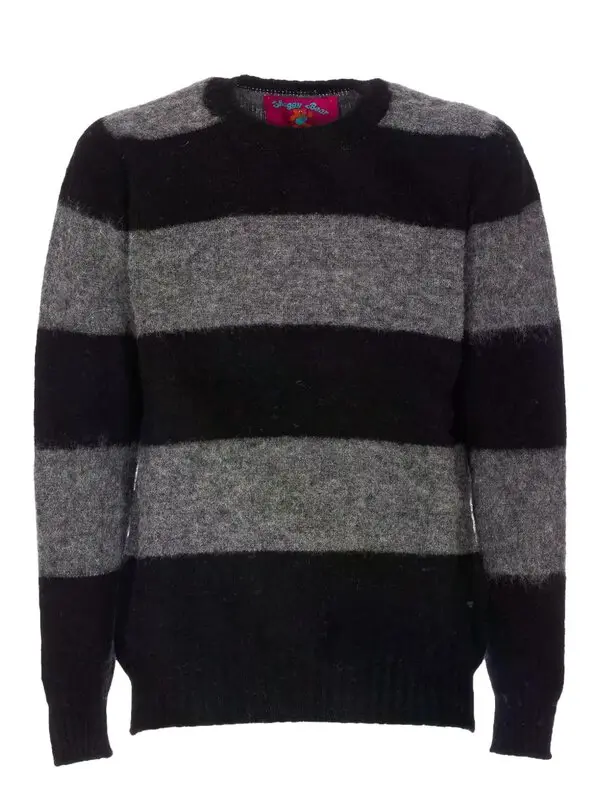 Howlin' Striped Crew-neck Sweater - Black