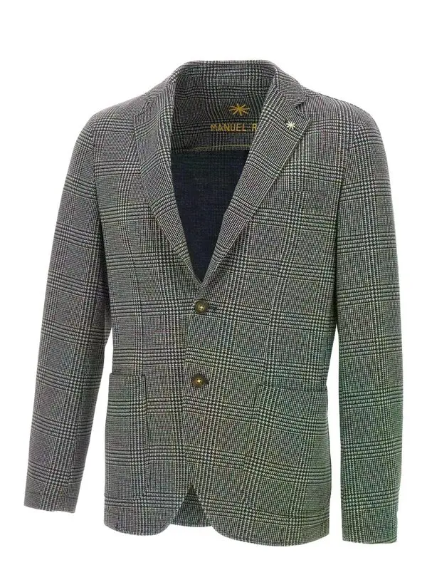 MANUEL RITZ Houndstooth-pattern Blazer - Grey