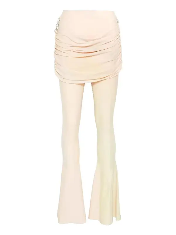 MEDEEA Ruched Flared Trousers - Neutrals