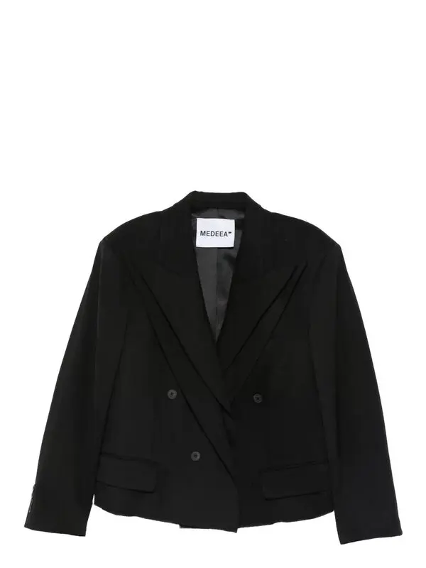 MEDEEA Double-breasted Blazer - Black