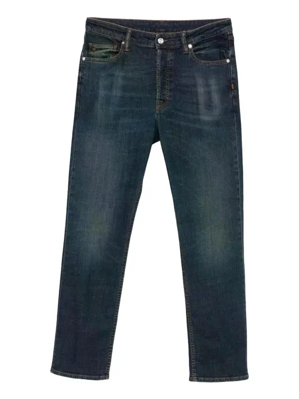 NINE:INTHE:MORNING Whiskering-effect Jeans - Blue