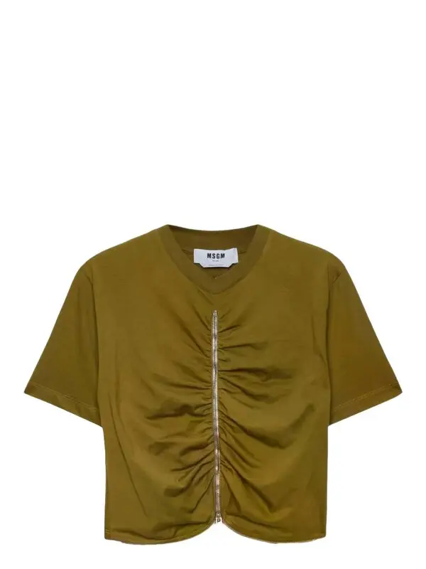 MSGM Zip-detail T-shirt - Green