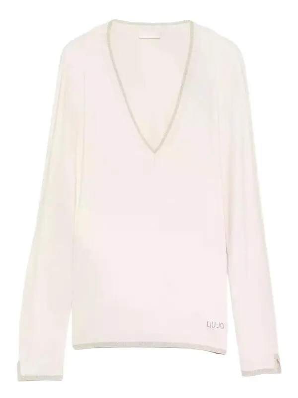 Liu Jo V-neck Knit Sweater - Neutrals