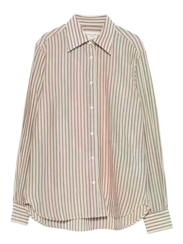 Officine Générale Striped Shirt - Brown