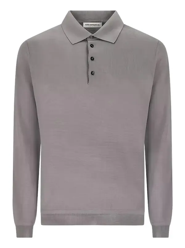 GOES BOTANICAL Button Long-sleeve Polo Shirt - Grey