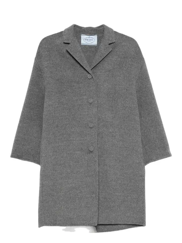 Prada Cropped-sleeve Coat - Grey