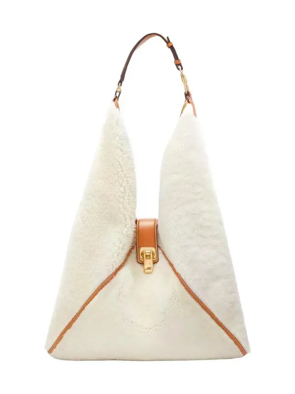 Ermanno Scervino Dudu Shearling Shoulder Bag - Neutrals