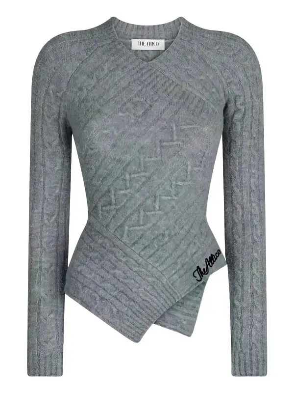 Attico Cable Knit Jumper - Grey
