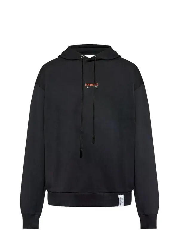 Iceberg Graphic-print Drawstring Hoodie - Black