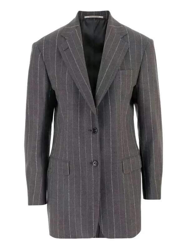 Tagliatore Striped Single-breasted Blazer - Grey