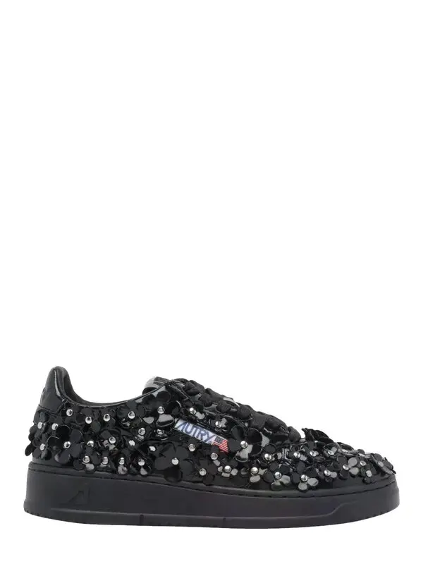 AUTRY Medialist Trainers With Floral Appliqués - Black