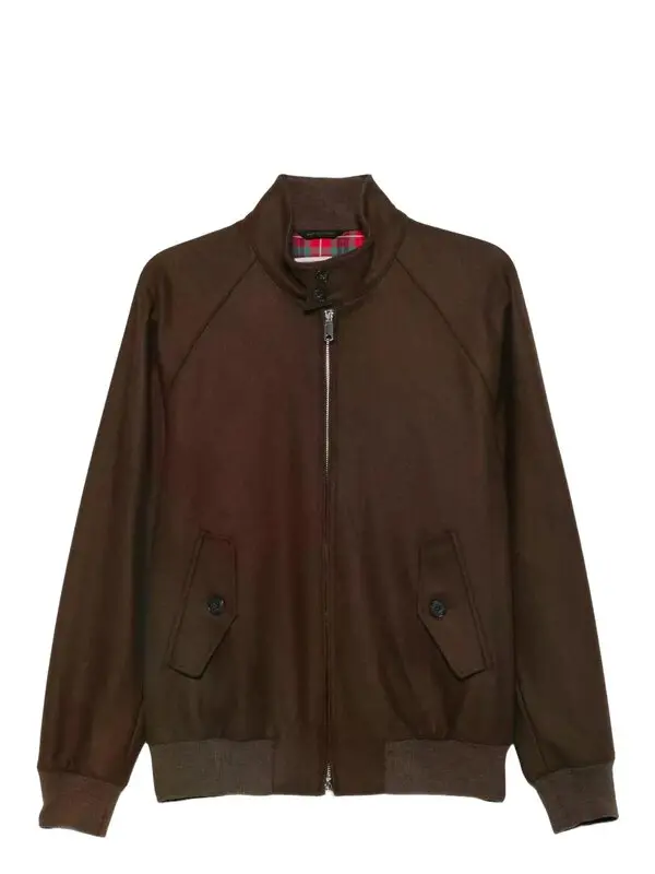 BARACUTA Zip-up Bomber Jacket - Brown