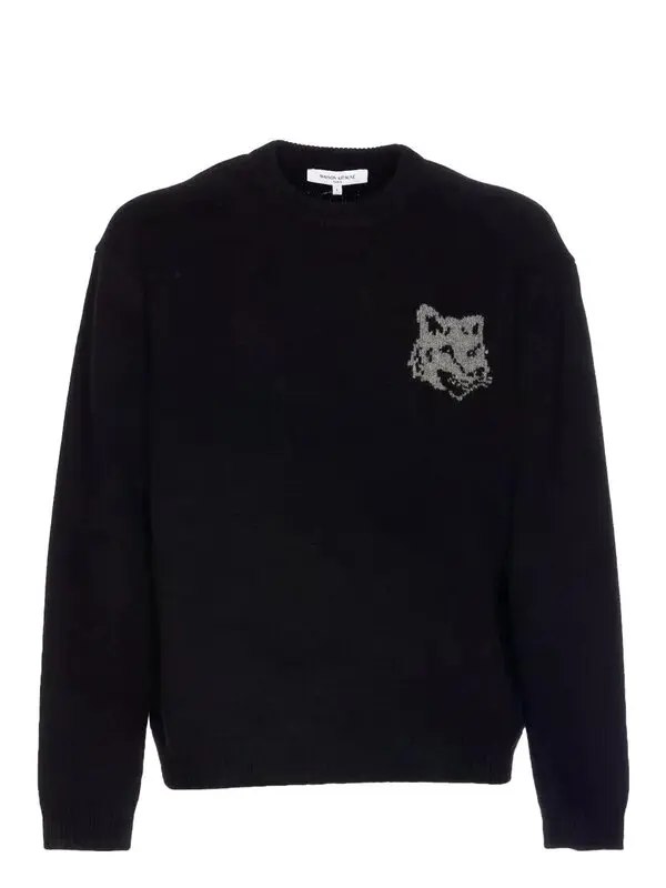 Maison Kitsuné Fox-head Intarsia Sweater - Black