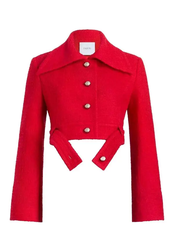 Patou Buttoned Tie-waist Jacket - Red