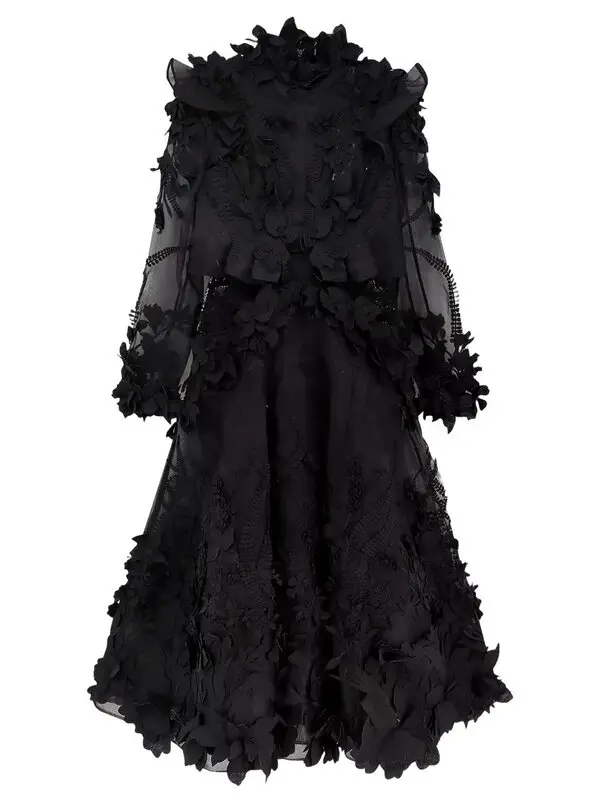 Zimmermann Hypnotic Applique Silk Maxi Dress - Black