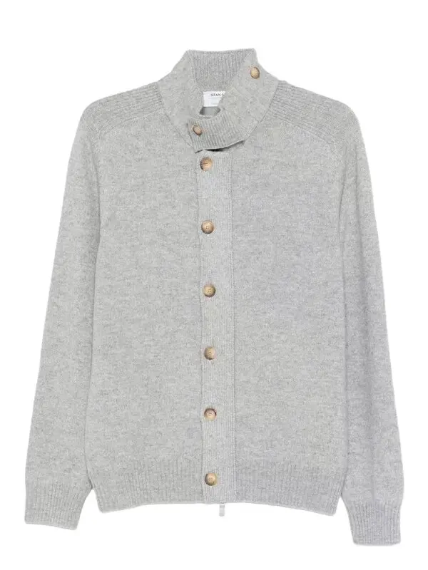 GRAN SASSO Virgin Wool Button-up Cardigan - Grey