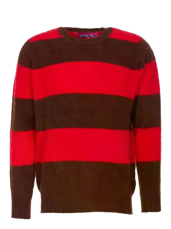 Howlin' Striped Crew Neck Sweater - Brown