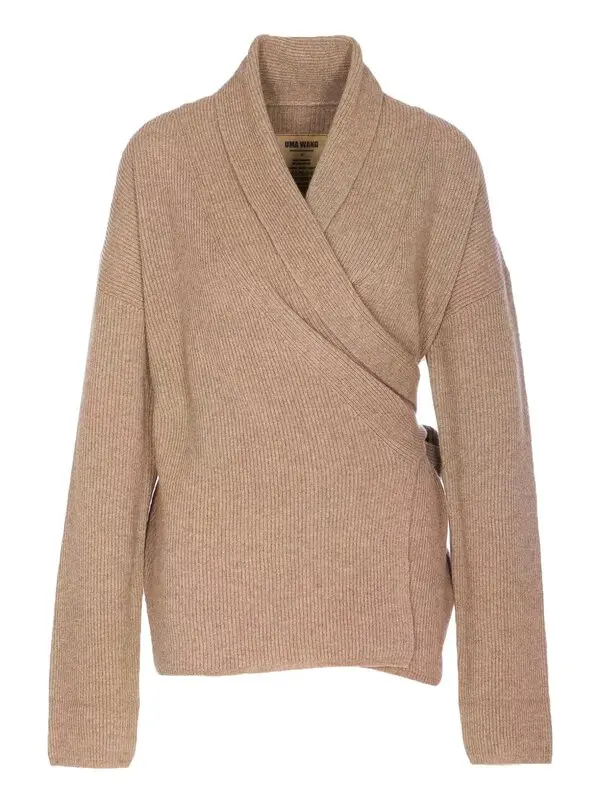 UMA WANG Bow Cutout Cardigan - Neutrals