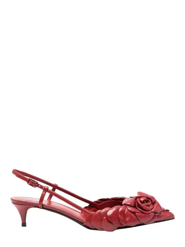 Valentino Garavani Rose Edition Slingback Pumps - Red