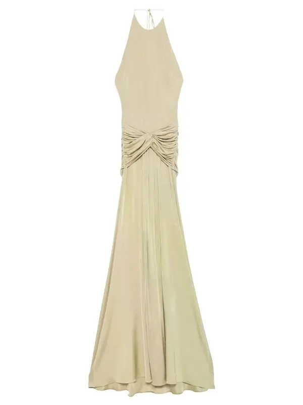 THE NEW ARRIVALS ILKYAZ OZEL Euphorie Gathered-detail Gown - Neutrals