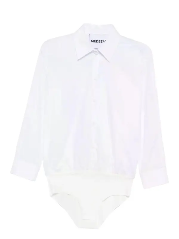 MEDEEA Cotton Shirt Bodysuit - White