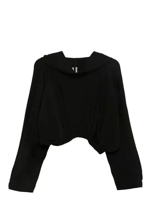Rick Owens Cropped Hoodie - Black