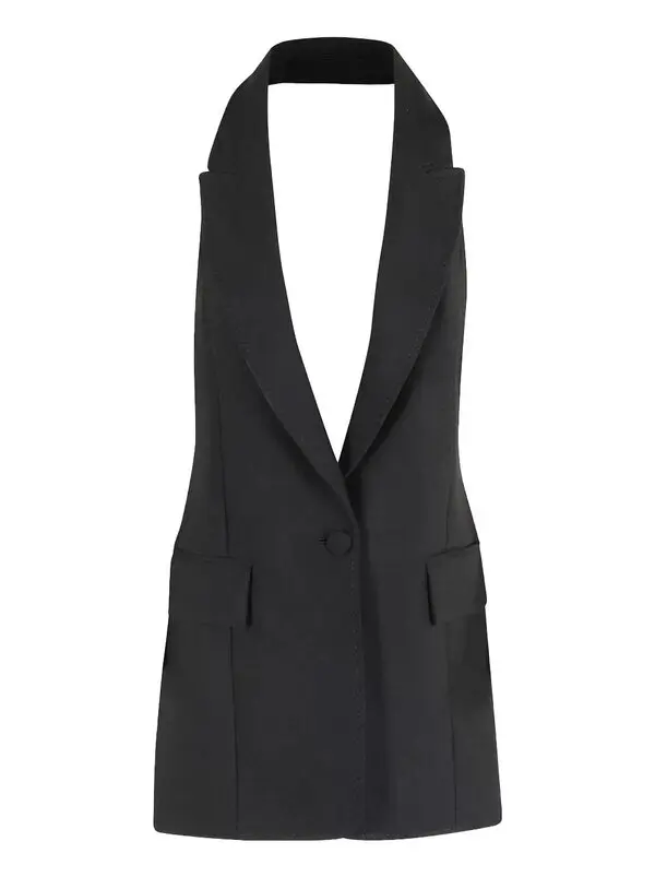 Marella Single-button Sleeveless Jacket - Black