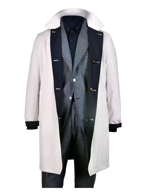 Kiton Reversible Peak-lapel Raincoat - Neutrals