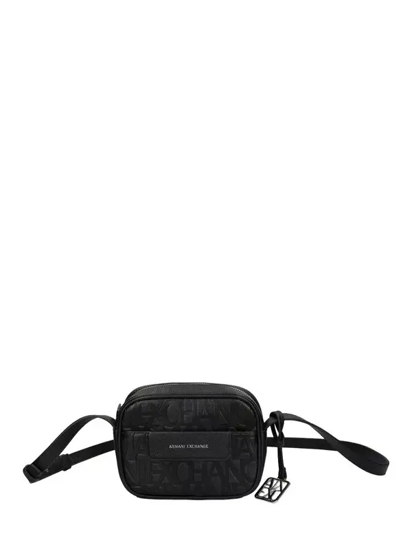 Armani Exchange Embossed Satchel Bag - Black