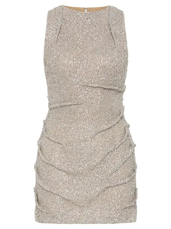 Rachel Gilbert Charlotte Embellished Mini Dress - Silver