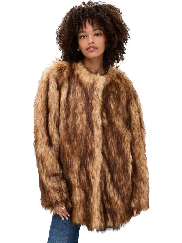 A.L.C. Bria Faux Fur Coat - Brown