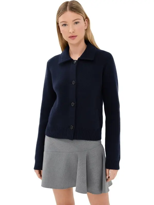 LISA YANG Lynna Cashmere Cardigan Jacket - Navy