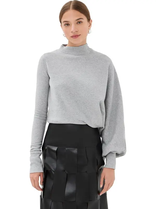 A.W.A.K.E. Mode Slouched Sleeve Sweatshirt - Grey Melange