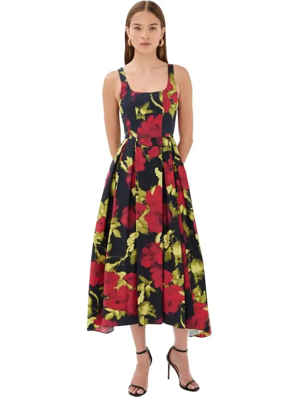 AZLEE Aishani Midi Dress - Red Rose
