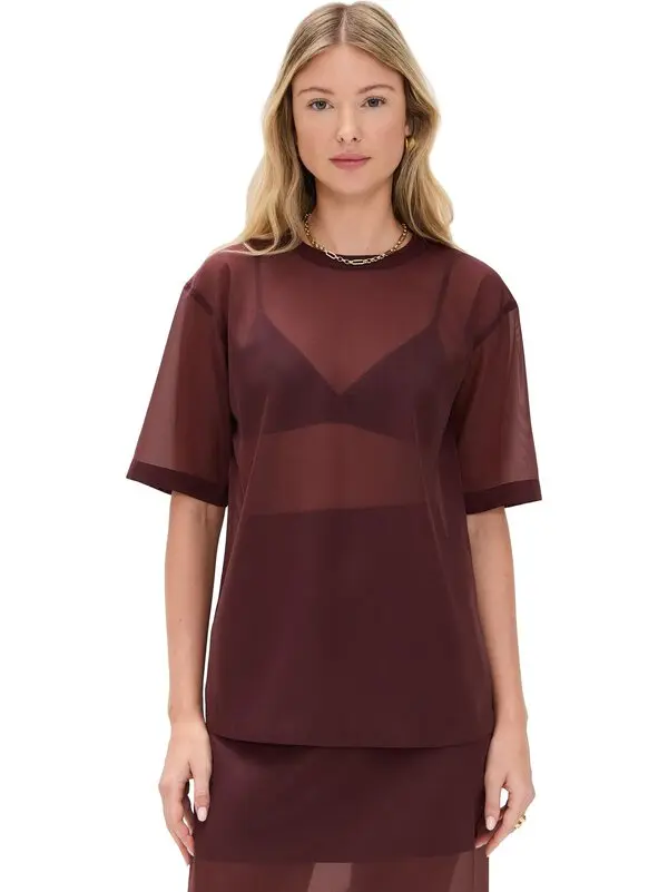 LE BOP Caroline Organza Tee - Mahogany