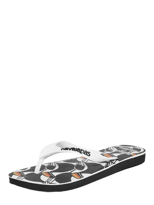 Havaianas X Farm Rio Toucan Print Flip Flops - Black