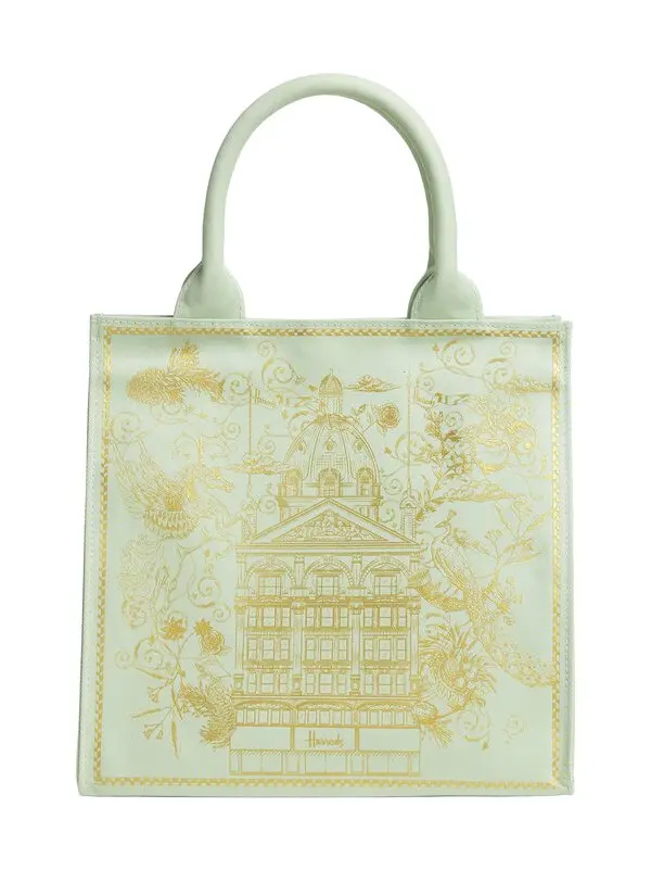 Harrods Building Shopper Bag - Green