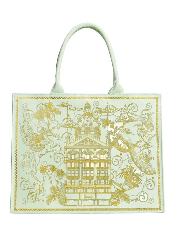 Harrods Printed Shopper Bag - Green