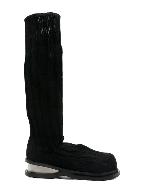 EGONLAB Ribbed Knit Boots - Black