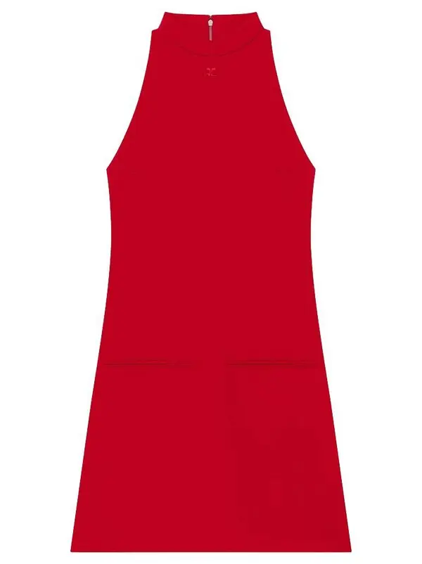 COURREGES Heritage Crepe A-line Mini Dress - Red