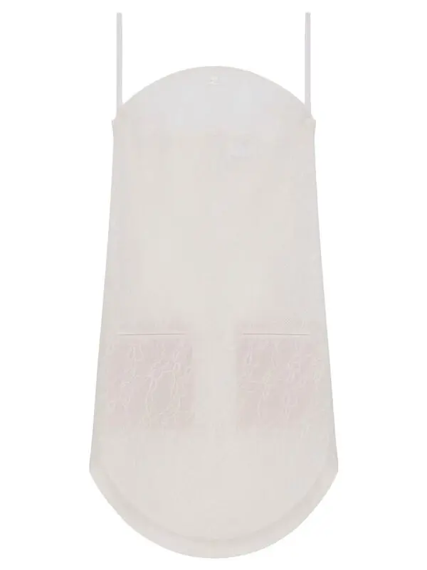 COURREGES Circle Lace Mini Dress - White