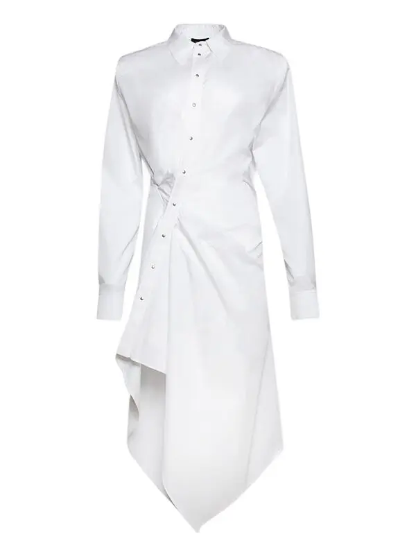 MUGLER Asymmetric Shirt Dress - White