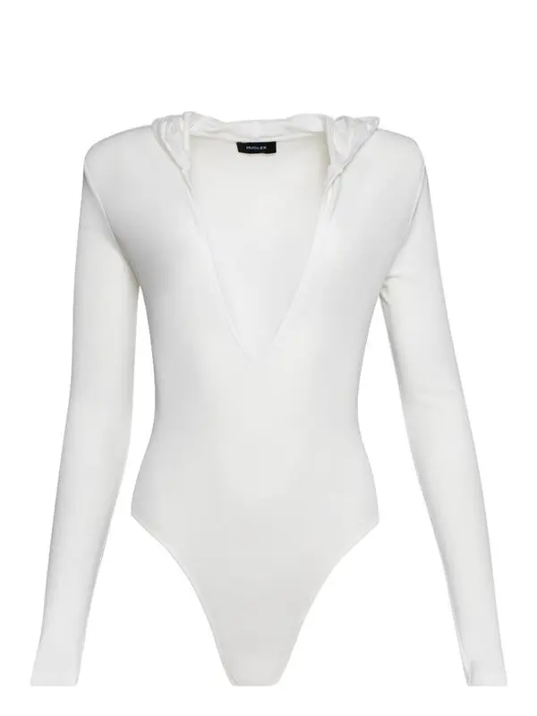 MUGLER Long Sleeve Bodysuit - White