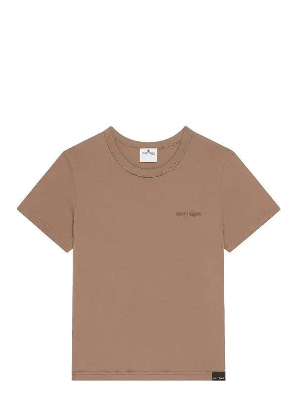 COURREGES Embroidered Logo T-shirt - Brown