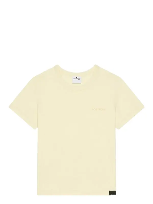 COURREGES Embroidered Logo T-shirt - Yellow