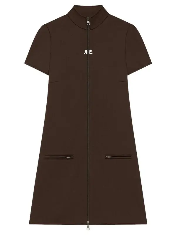 COURRÃ¨GES Courrèges Interlock Tracksuit Mini Dress - Brown