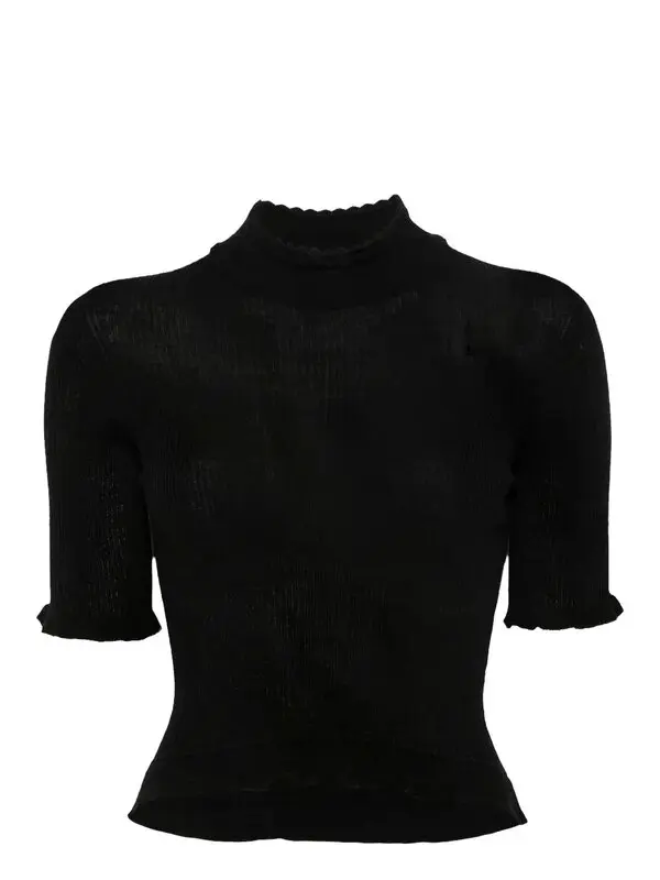Cecilie Bahnsen Ruffled Sweater - Black