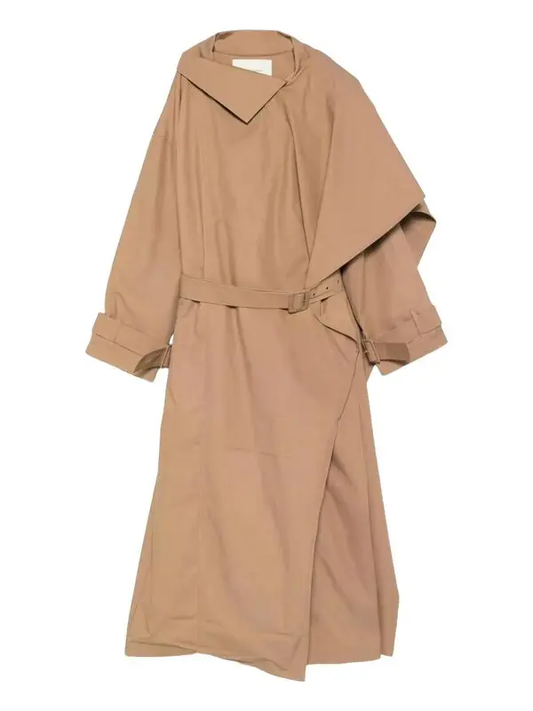 ENTIRE STUDIOS Belted Oversized Coat - Neutrals