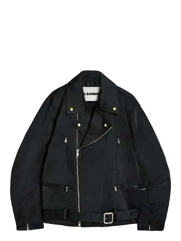 JIL SANDER Duchess Zip-up Jacket - Black