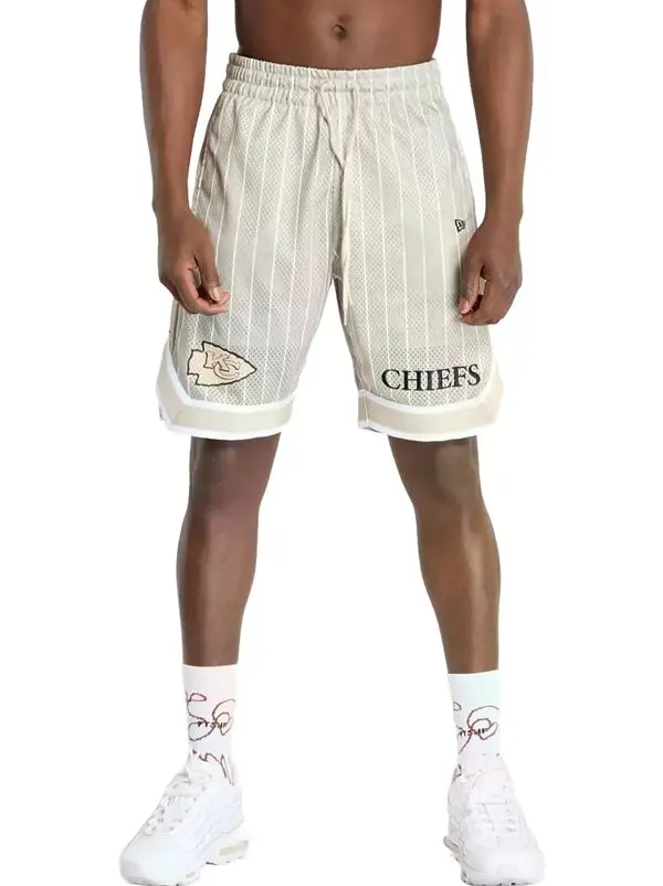 New Era Nfl Pinstripe Track Shorts - Grey
